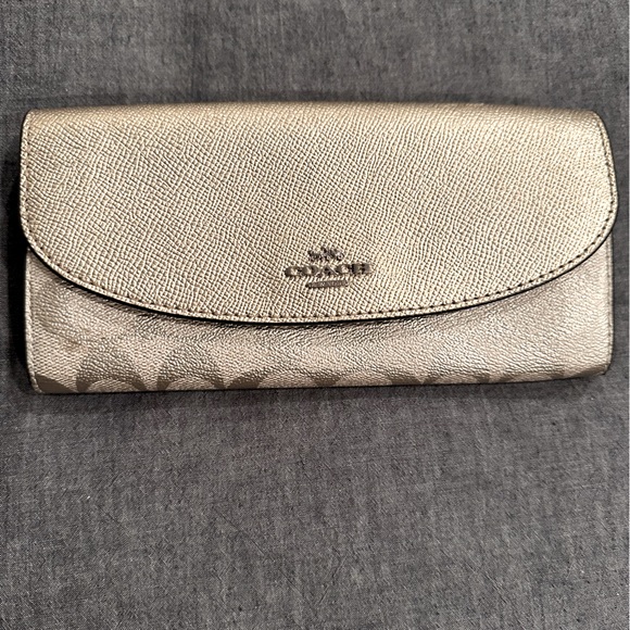 Coach | Bags | Coach Pewter Wallet | Poshmark